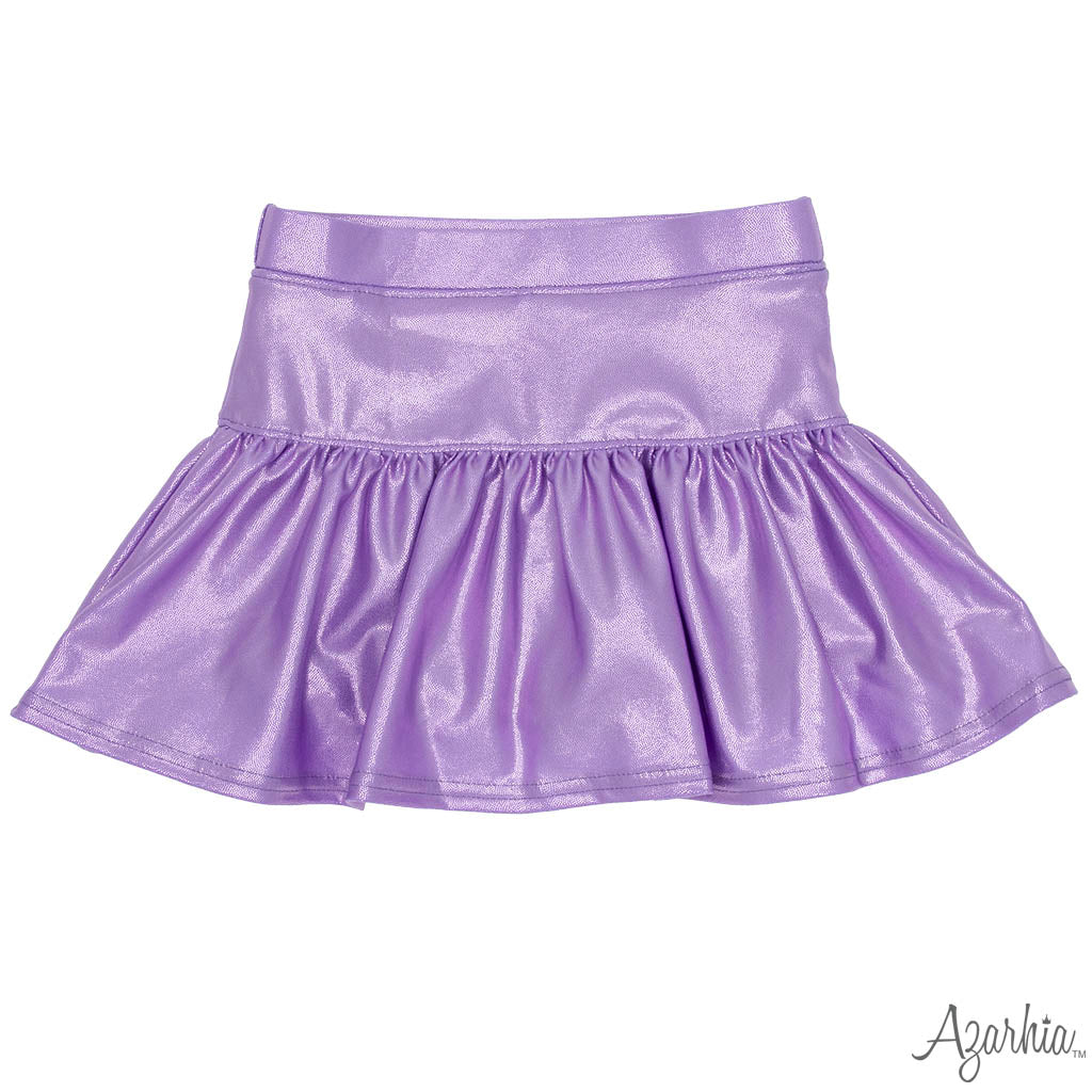 Gathered Skort in Lavender Shimmer – Azarhia