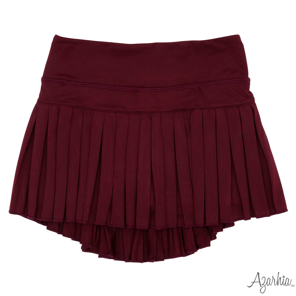 Mini Pleated Skort in Solid Maroon – Azarhia